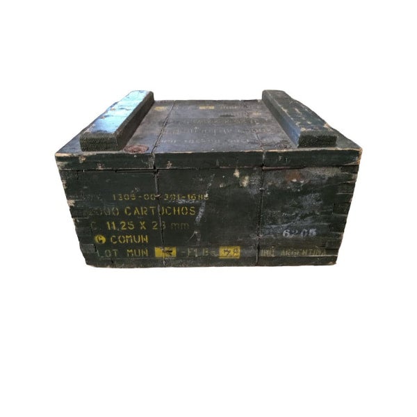 Vintage Green Wooden Military Ammo Box | Old Time "E" Antiques