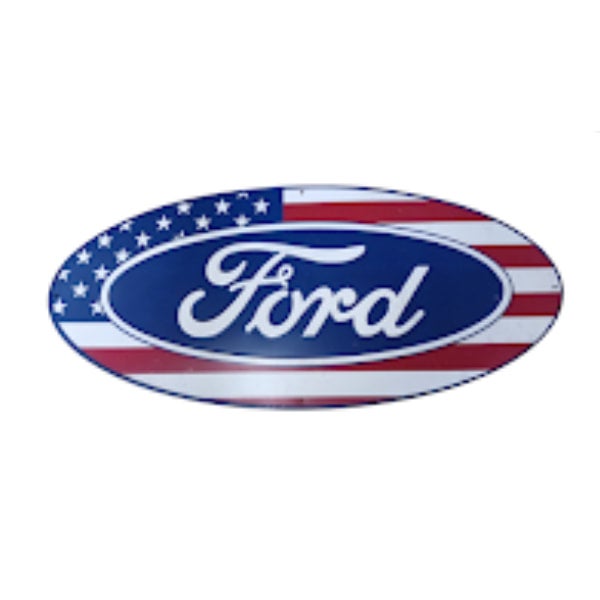 Officially Licensed Open Road Brands USA Patriotic Oval Metal Ford Sign ...