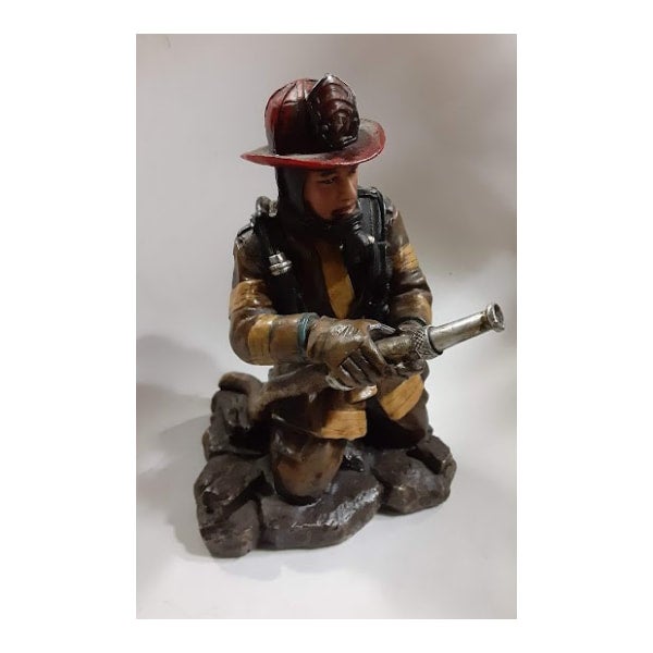 Ceramic Firefighter Statue | Old Time "E" Antiques